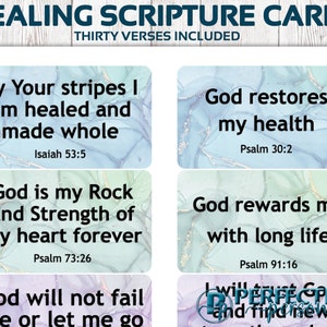 PRINTABLE Healing Scripture Verse Cards Healing Bible Verse Promises ...