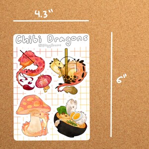 Chibi Dragons Sticker Sheet - Etsy