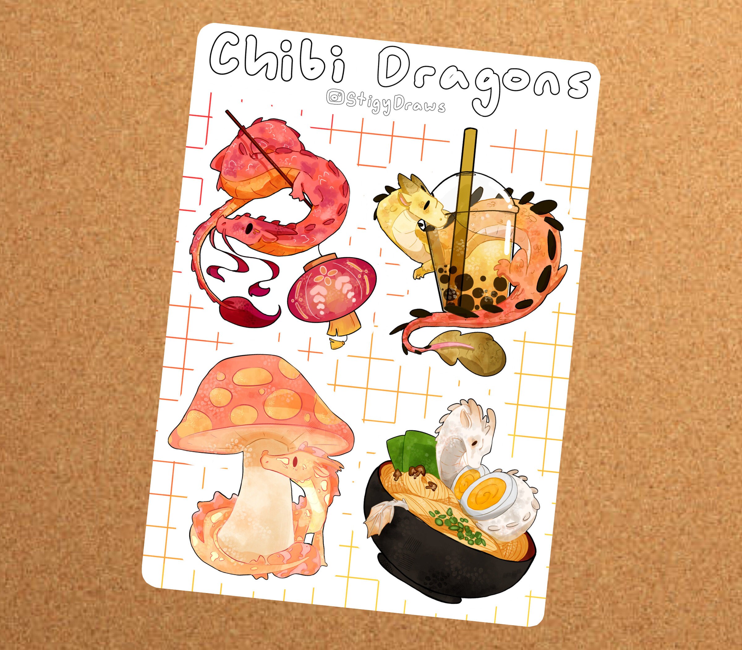 Chibi Dragons Sticker Sheet - Etsy
