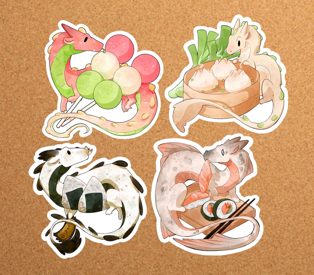 BUY 1 GET 1 FREE Chibi Dragon Stickers (glossy) - Etsy