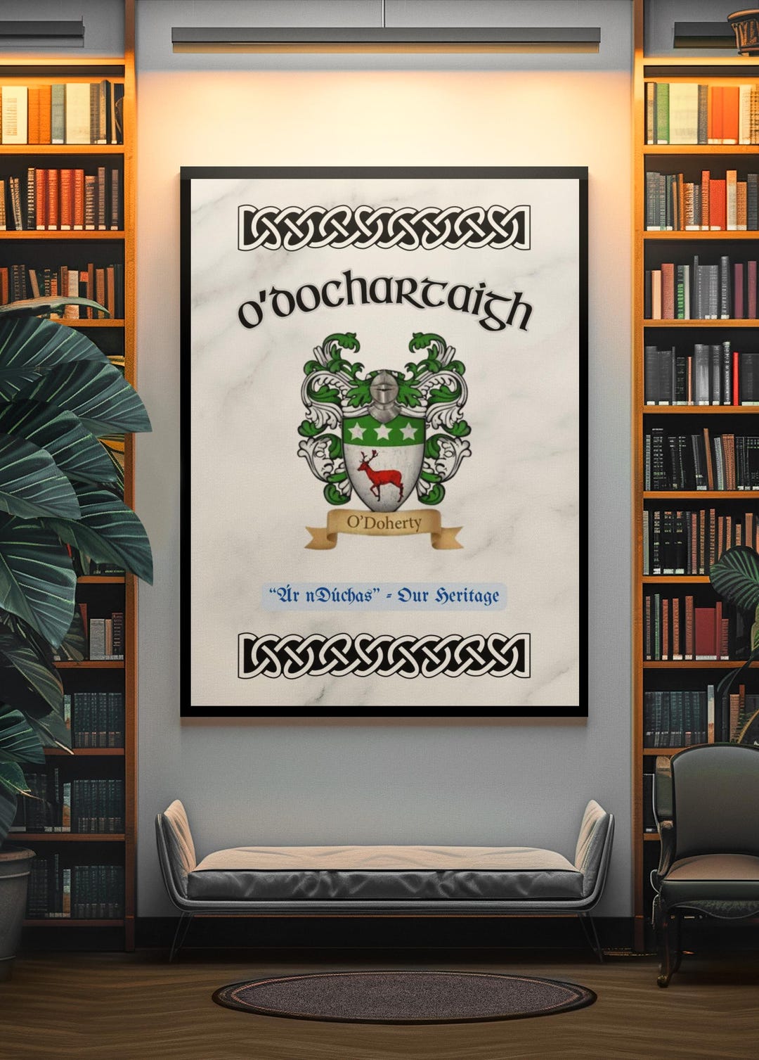 O Doherty Family Crest and Motto Printable Wall Art – O Dochartaigh ...