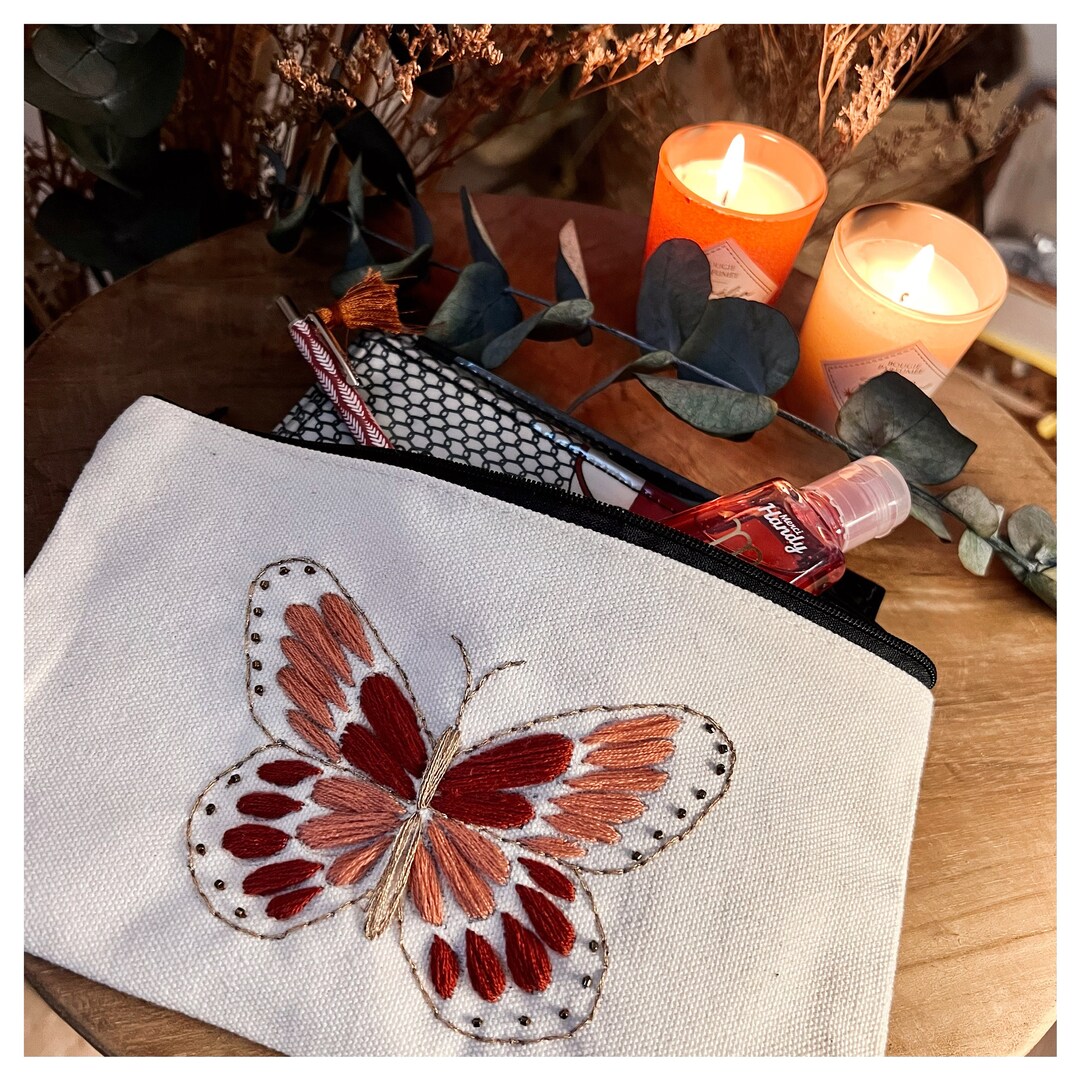 Pouch/hand Embroidered/case/fabric Pouch/cotton Case/storage/reusable ...