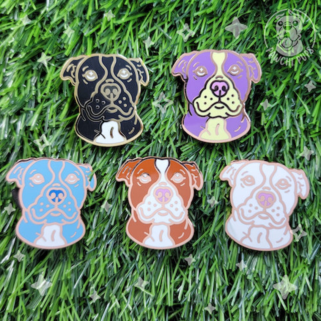 Pittie Pups Hard Enamel Pin - Etsy
