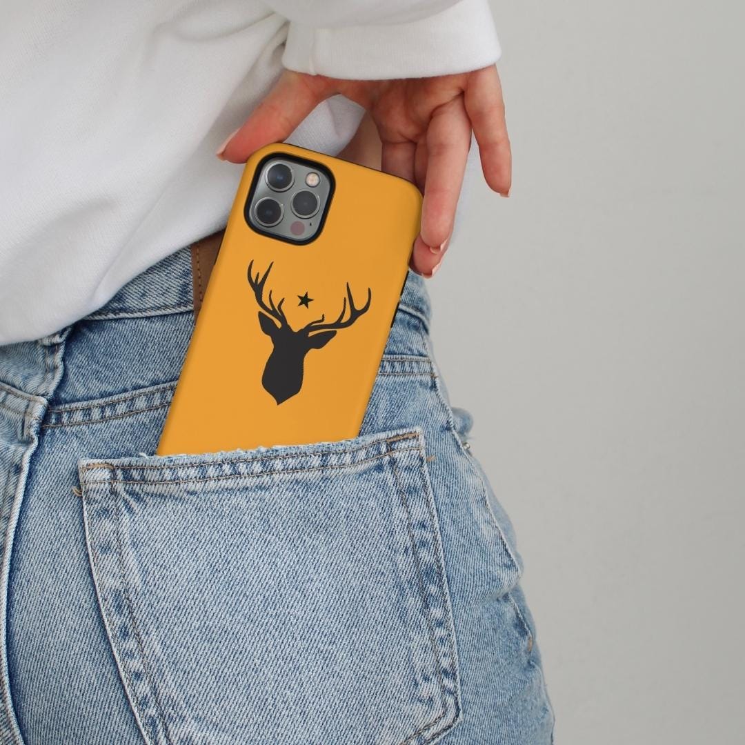 JAXON Hunting Bright Orange Buck Silhouette iPhone Case for Men, Hunter ...