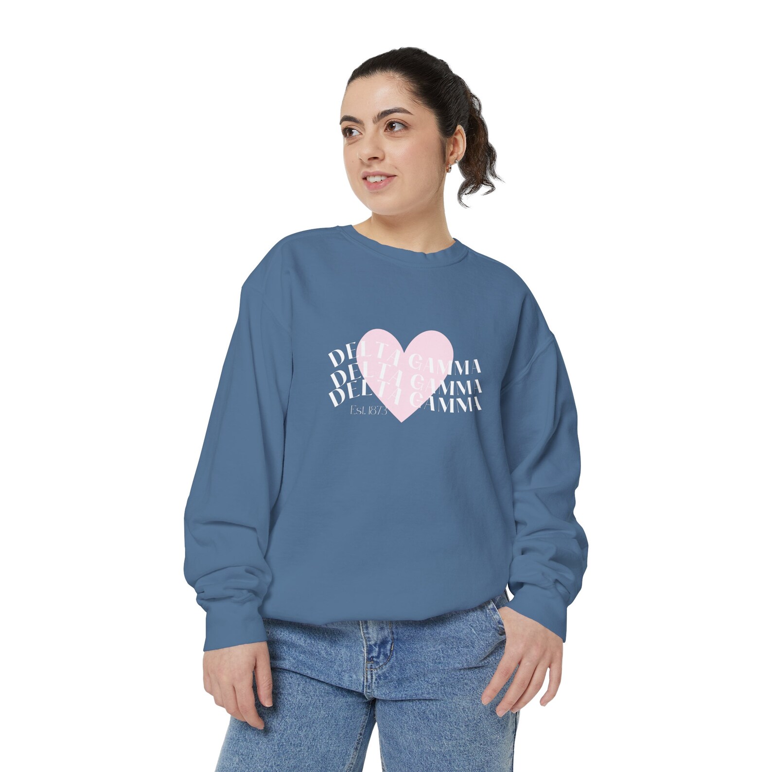 DELTA GAMMA Heart Sorority Comfort Colors Crewneck - Etsy