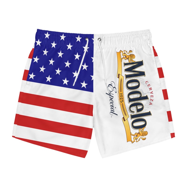 American Flag X Modelo Especial Beer Men's Summer Swim Trunks, Swim ...
