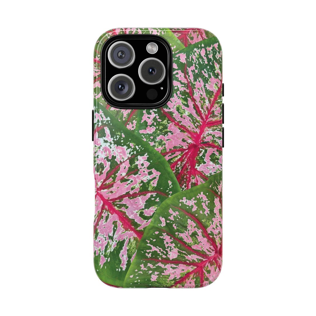 MEAGAN Pink & Green Tropical Leaf Protective Phone Case - Nature Girly ...
