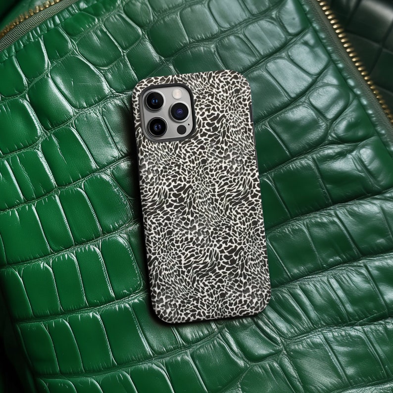 ADRIANNA Black and White Animal Print Protective Phone Case | Trendy ...