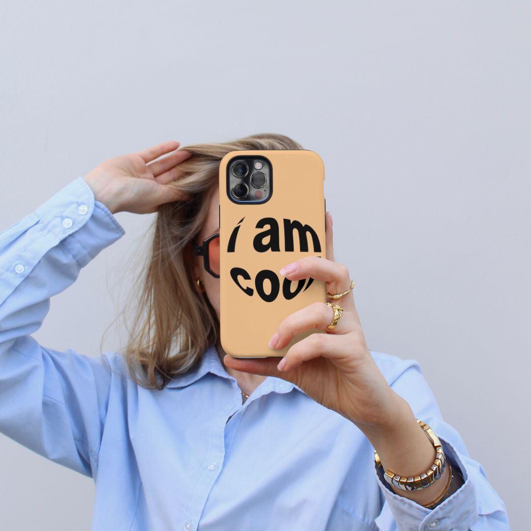 ASHTIN Orange I Am Cool Fisheye Pfp Funny Trendy Protective Phone Case ...