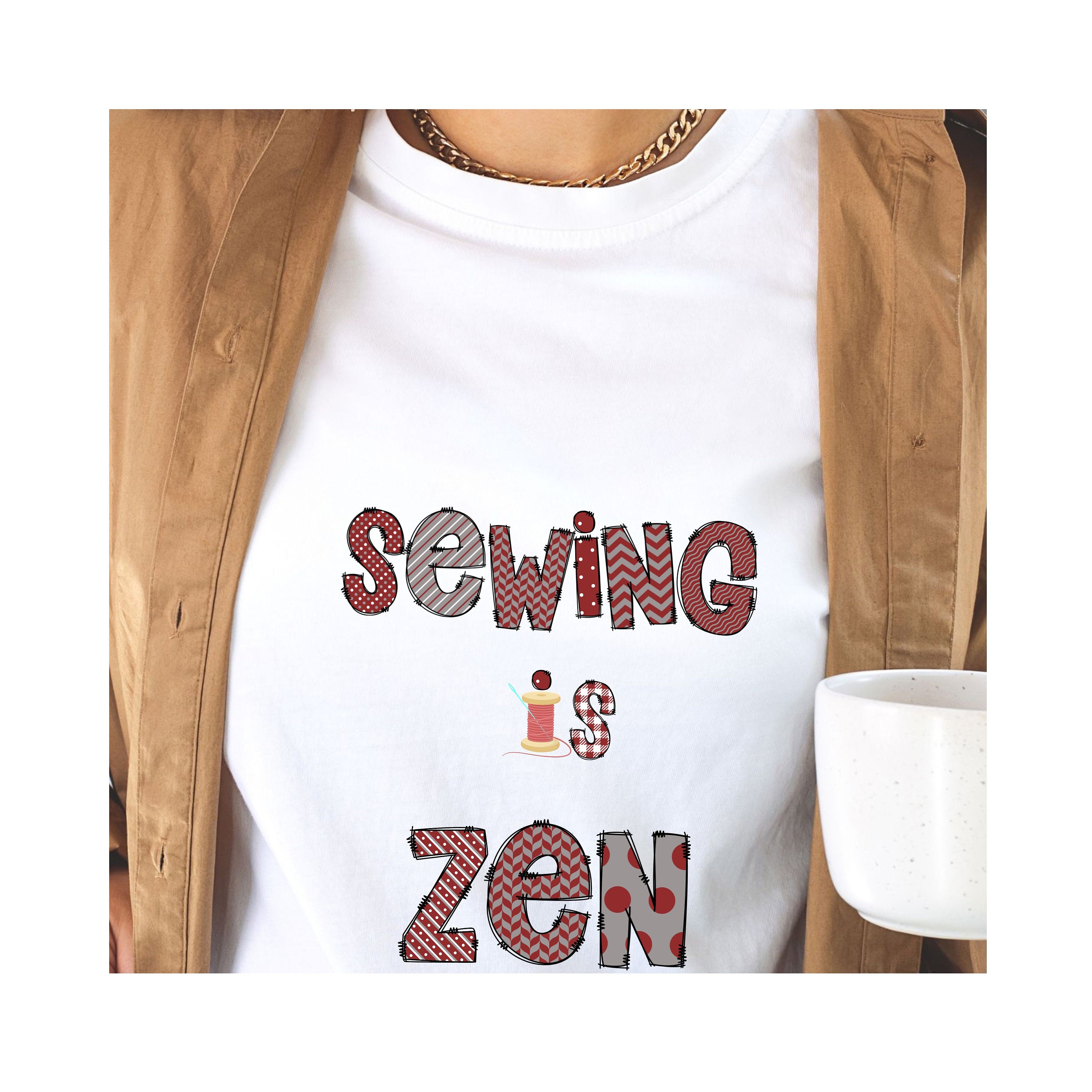 Sewing is Zen Png, Sewing Sublimation Design, Gift for Crafter, Doodle ...