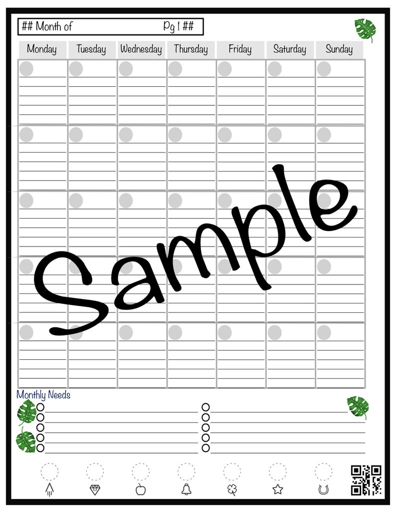 Monthly Planner Template Compatible With Rocketbook - Etsy