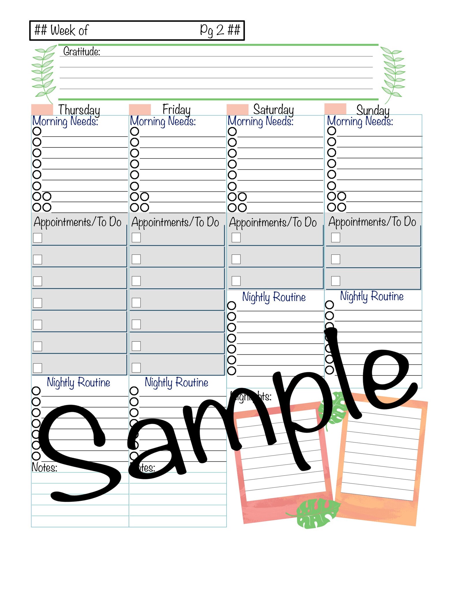 Weekly Template Rocketbook - Etsy