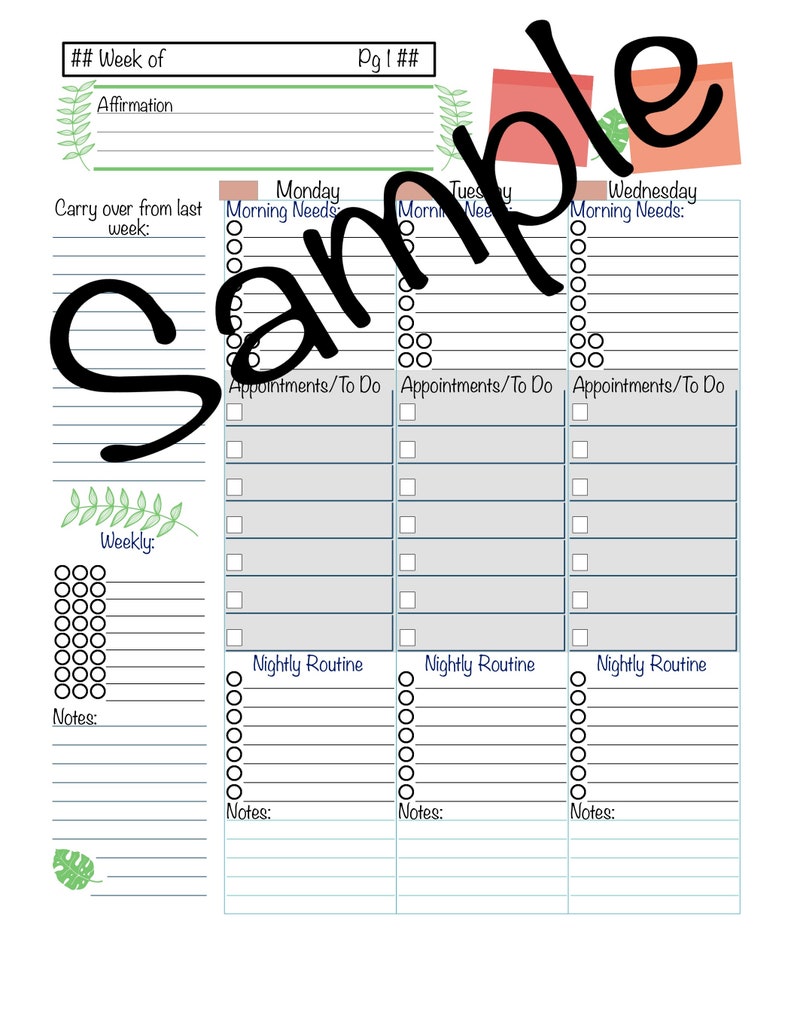 Weekly Template Rocketbook - Etsy