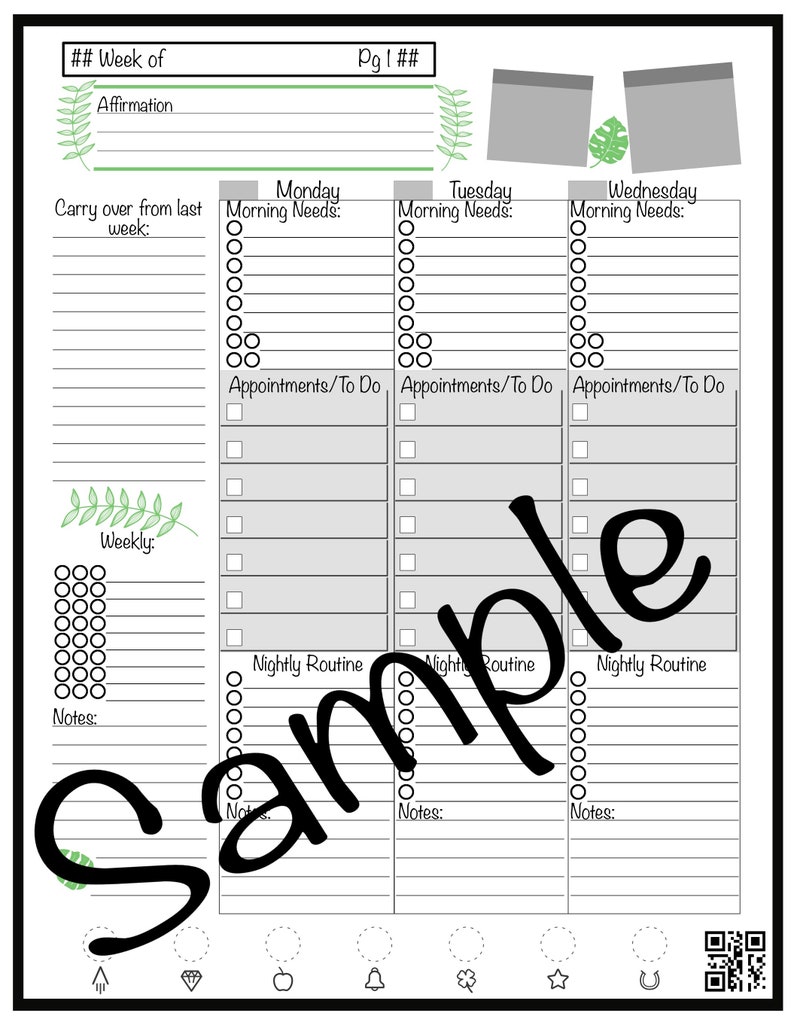 Weekly Template Rocketbook- Gray Scale - Etsy