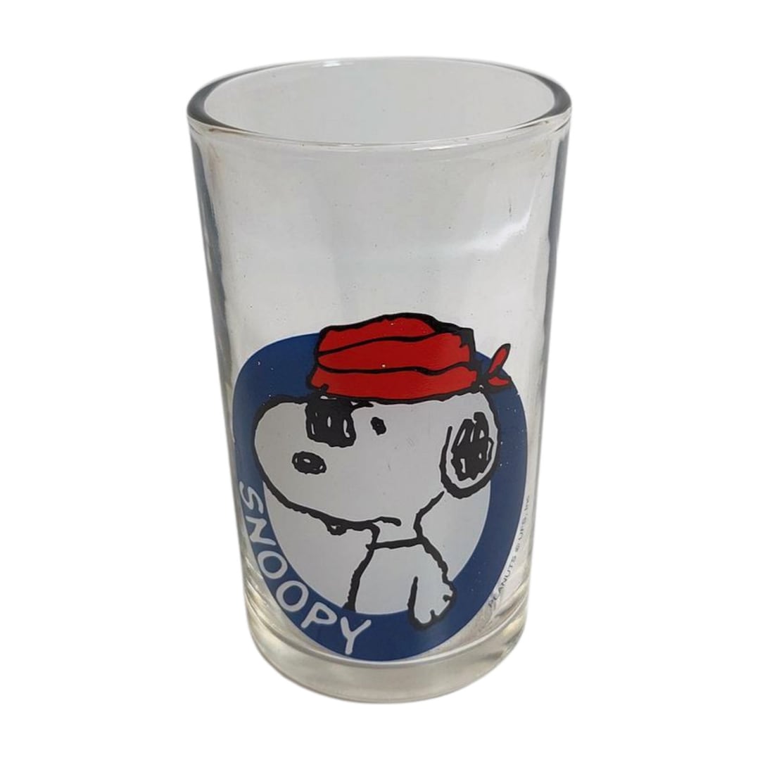 Vintage Peanuts Glass Snoopy Drinking Glass Lemonade Glass With Print ...