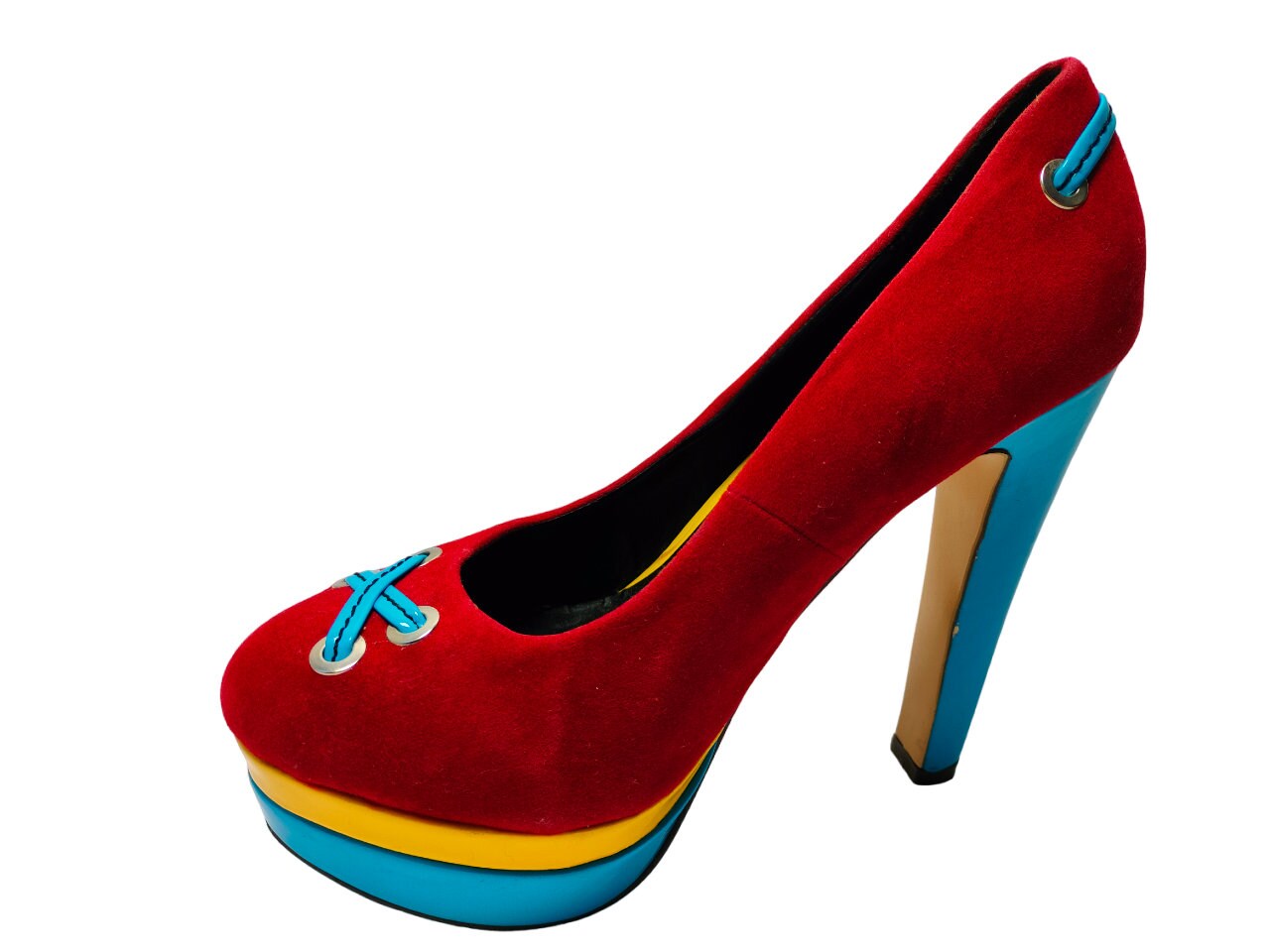 Colorful Y2k Platform High Heels Crazy Blue Red Yellow Artsy Vintage ...