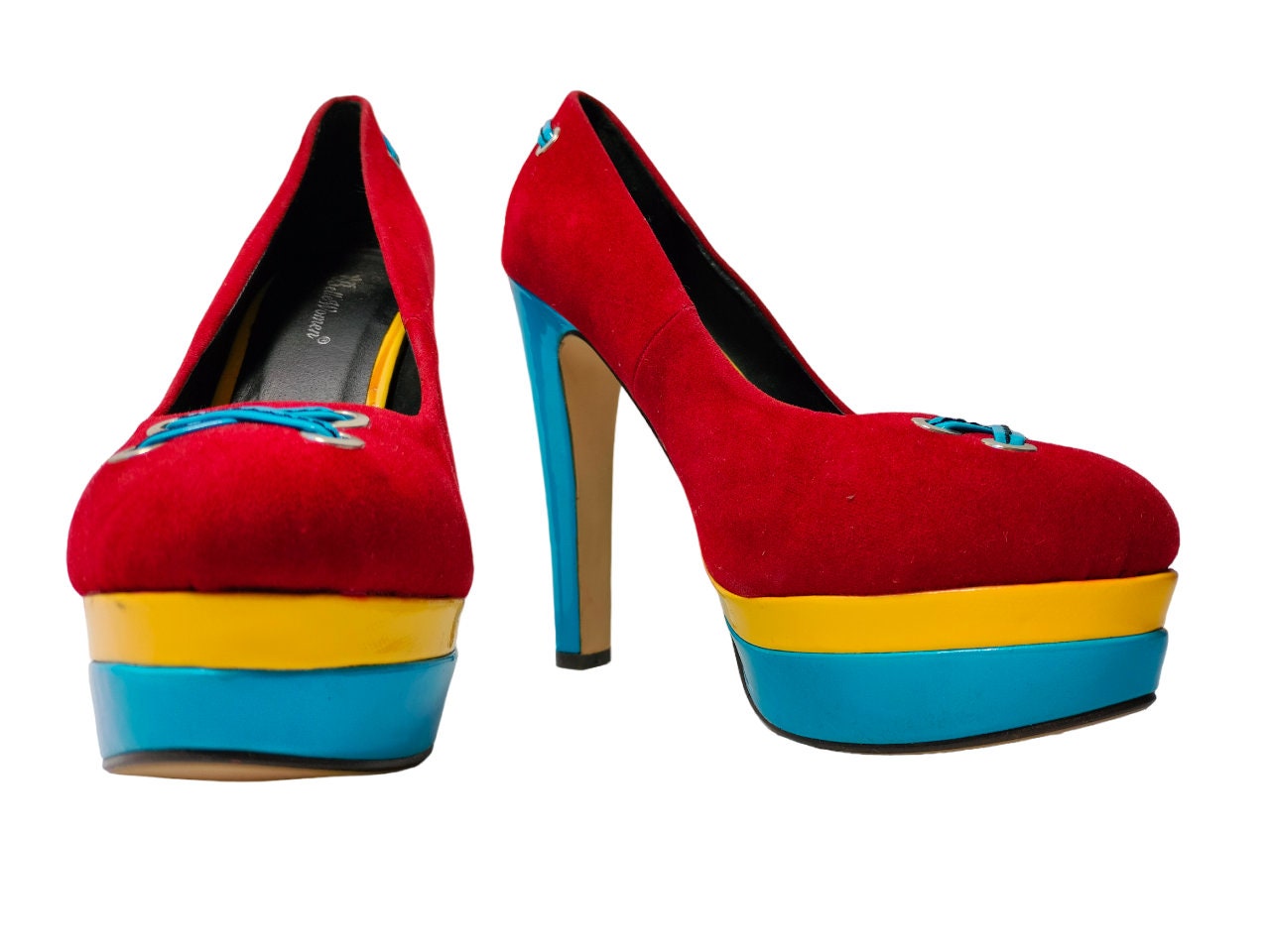 Colorful Y2k Platform High Heels Crazy Blue Red Yellow Artsy Vintage ...