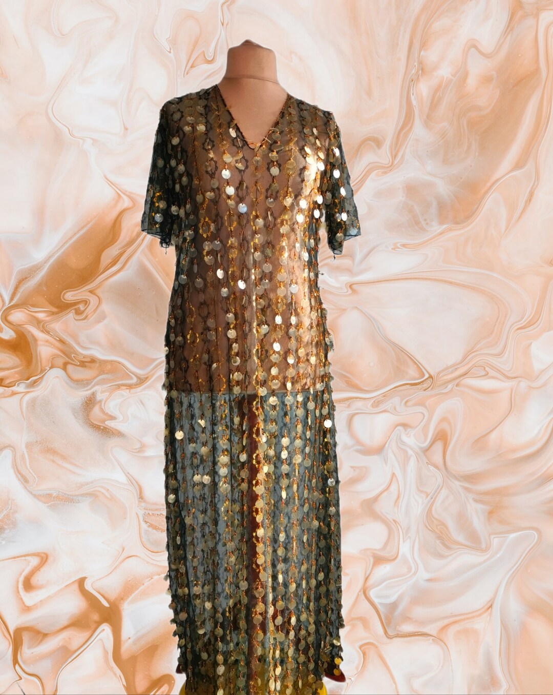 Sexy Maxi Party See-through Mermaid Scale Dress Embroidered - Etsy