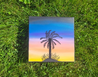 Palm Tree Sunset Art Print Watercolor Coastal Wall Art Nature Inspired ...