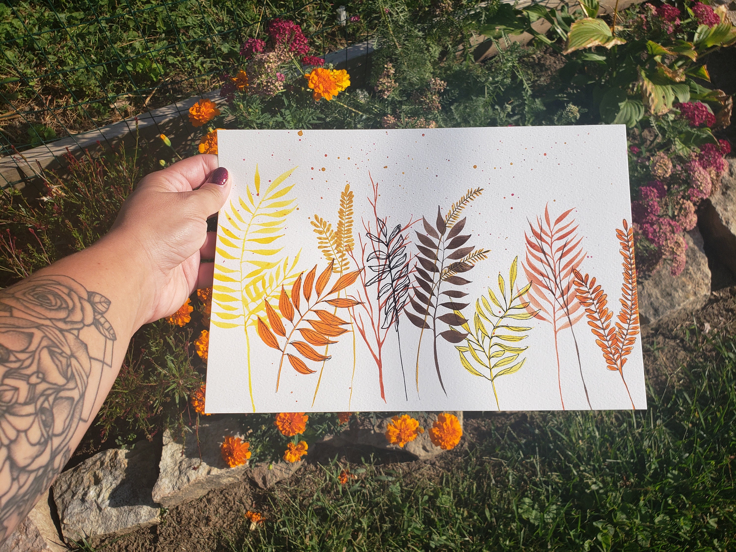 Hand Painted Watercolor Art. Fall Foliage Painting - Etsy