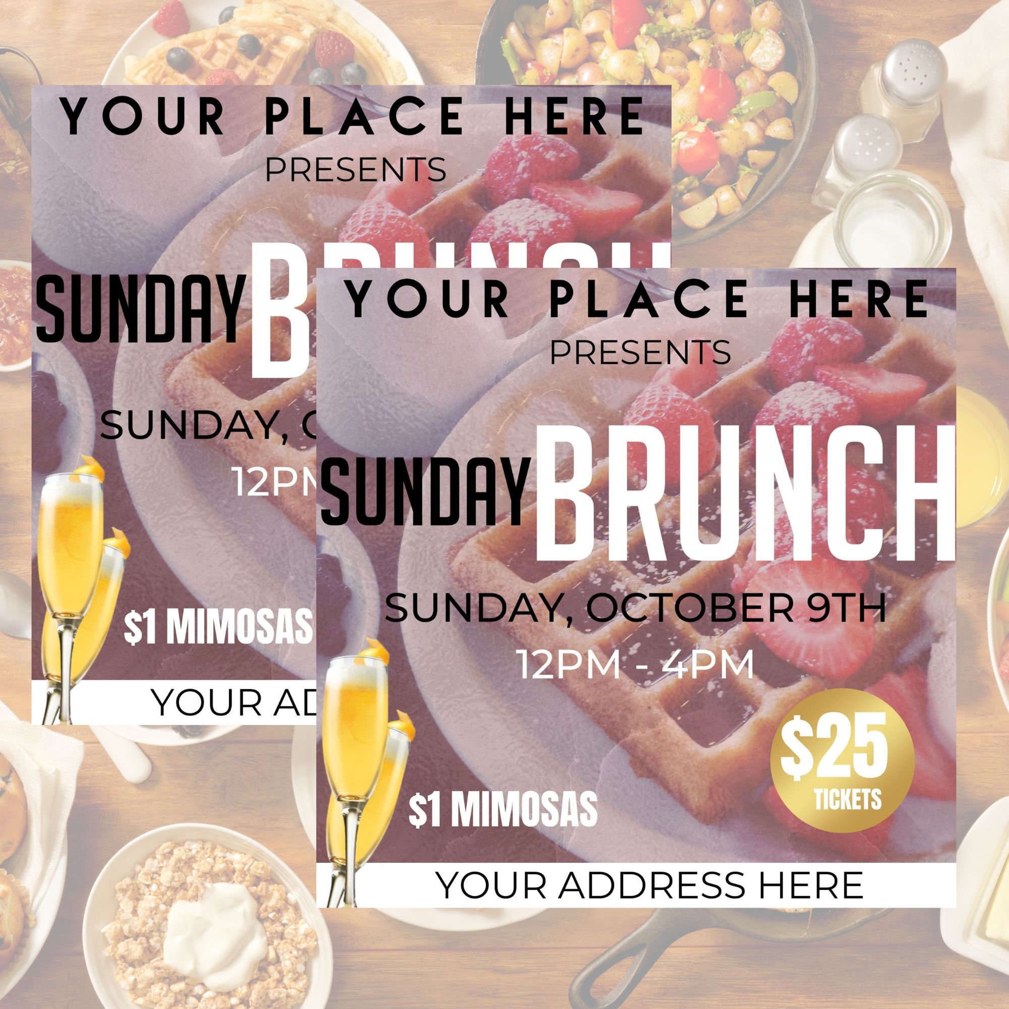 Editable Brunch Flyer, Brunch Flyer, DIY Flyer, Brunch Invitation ...