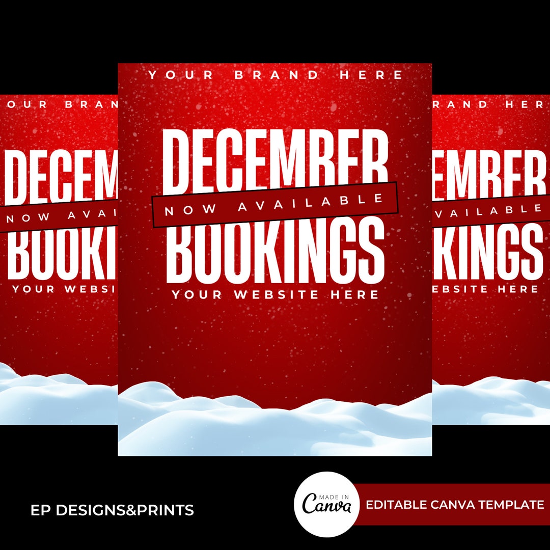 December Bookings Available Flyer | December Bookings | Canva Template ...
