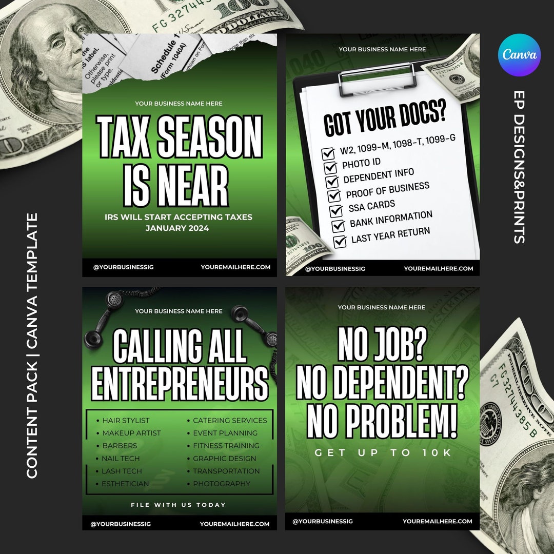 Tax Prep Bundle | 4 Tax Prep Bundle Flyer | Tax Flyer | Tax Flyer ...