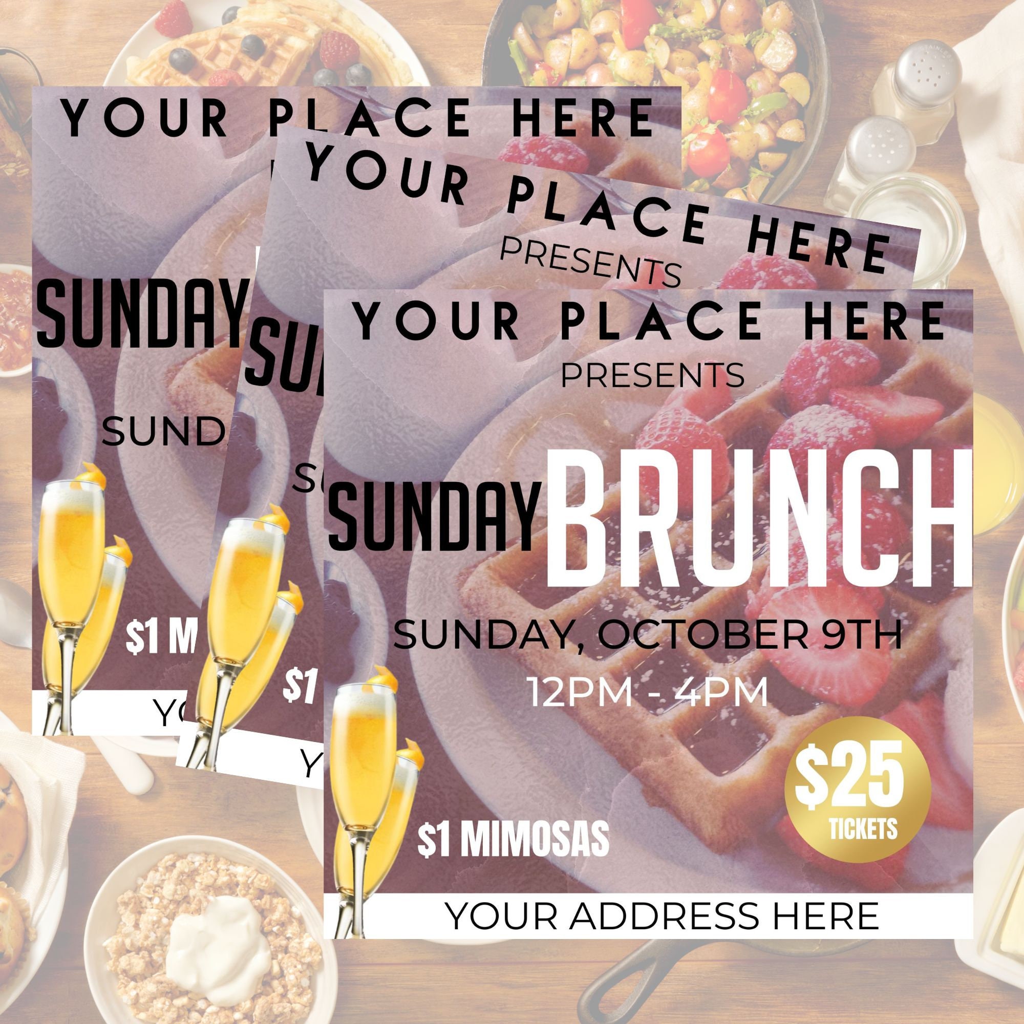 Editable Brunch Flyer, Brunch Flyer, DIY Flyer, Brunch Invitation ...