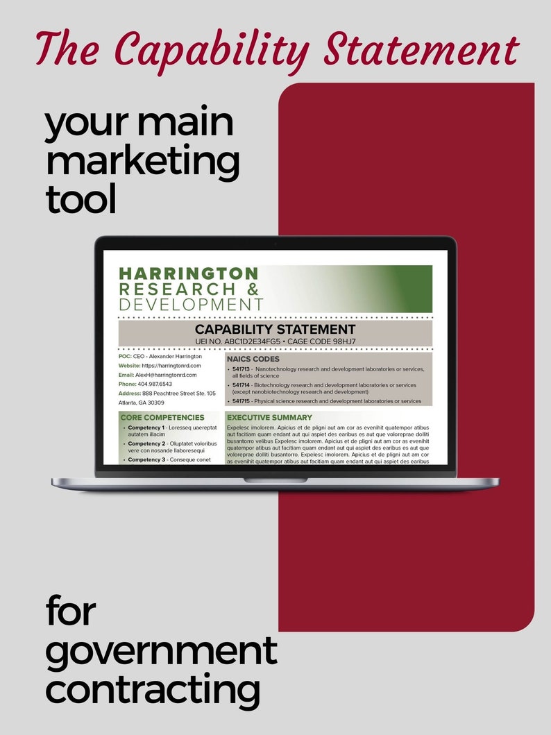 Government Capability Statement Template: Canva Editable Design - Etsy