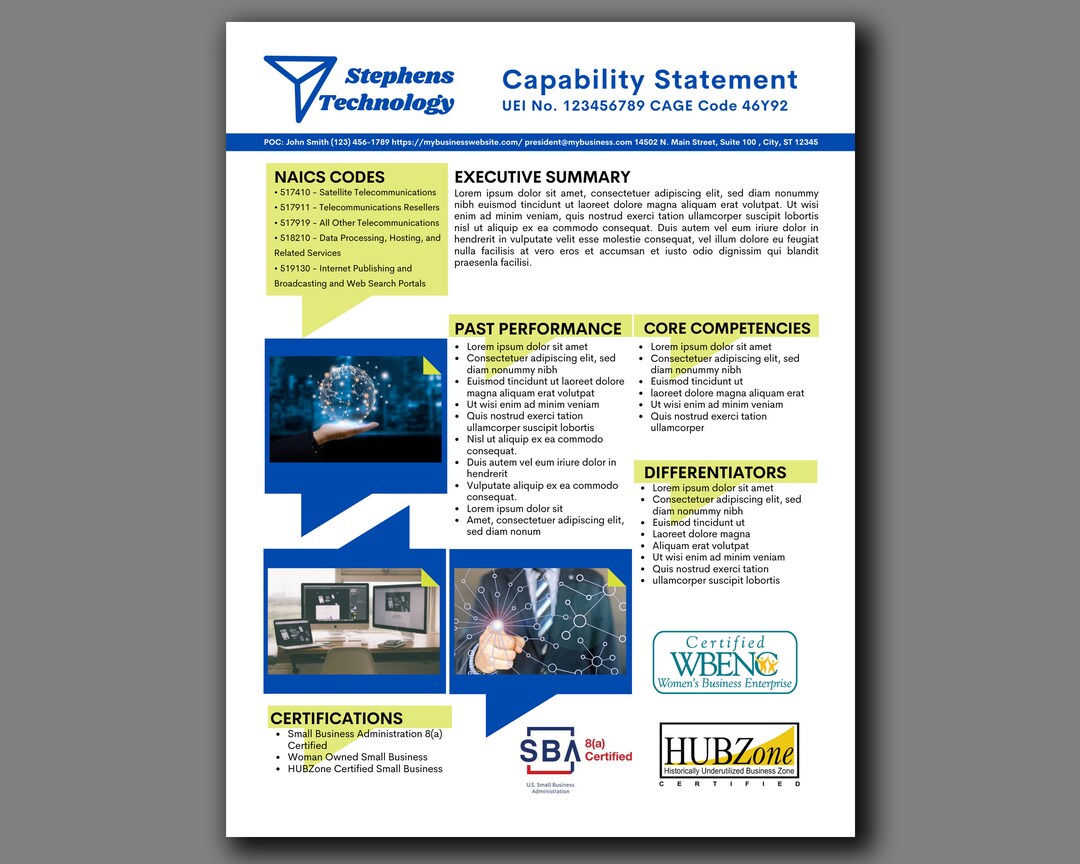Technology Capability Statement Template: Government Marketing (canva ...
