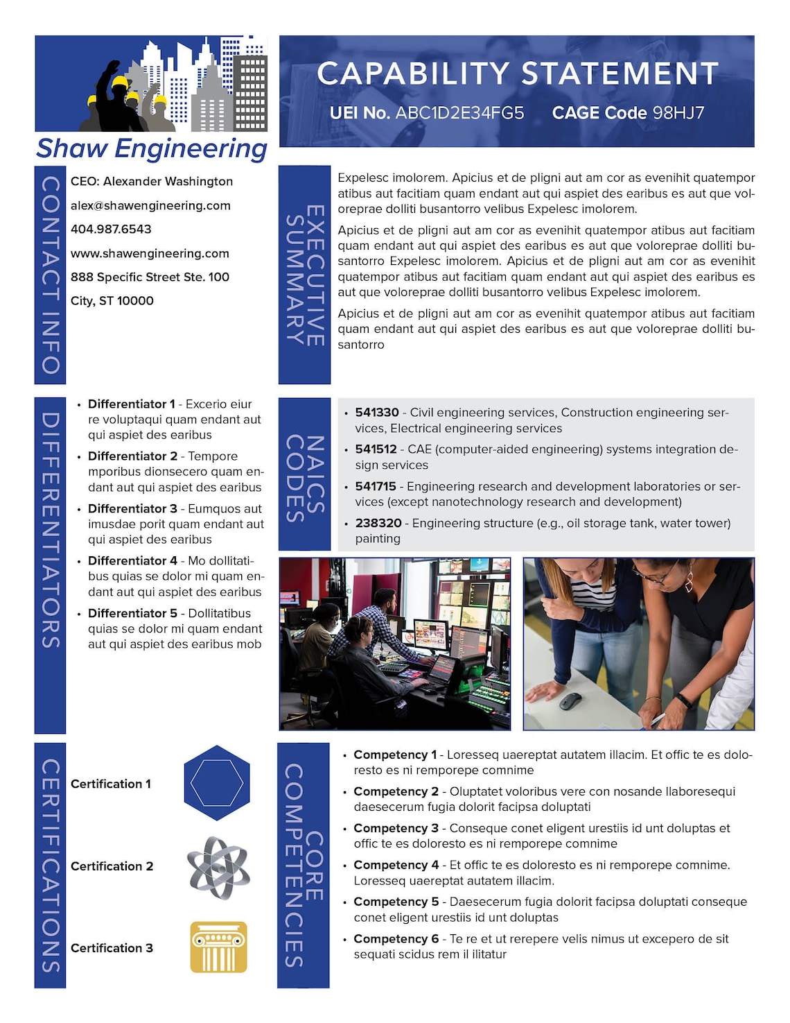 Capability Statement Template Canva Government Contracts Template ...