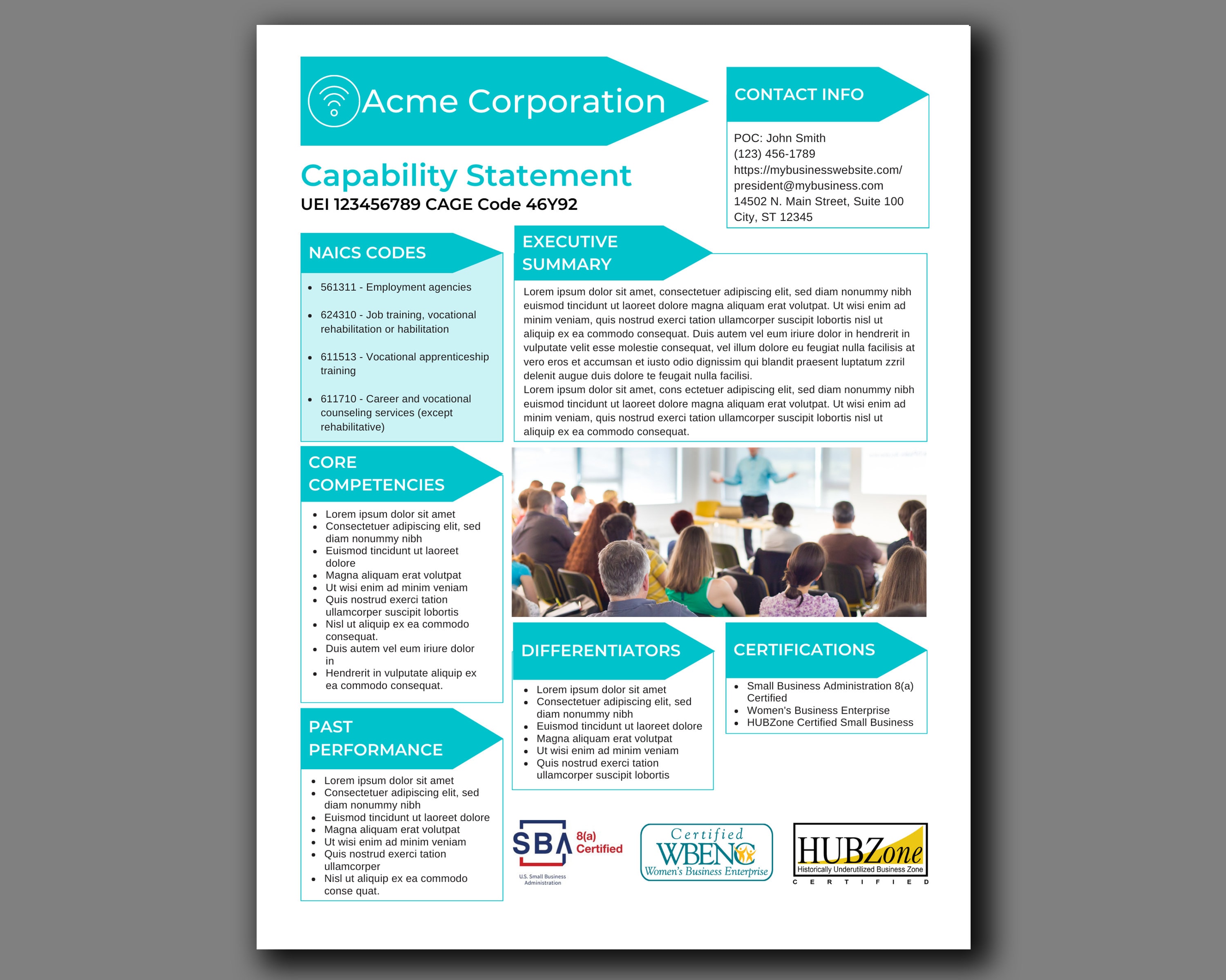Capability Brochure Template Editable in Canva, Government Marketing Statement Template for ...