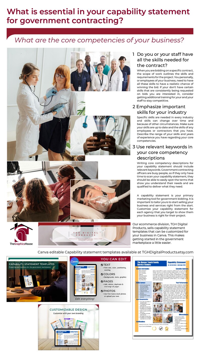 Canva Editable Capability Statement Template: Government Contracting - Etsy