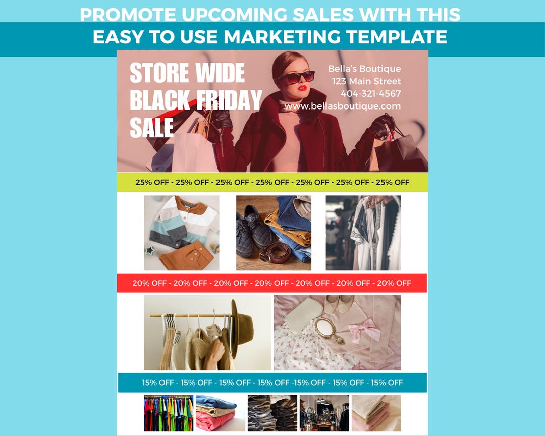 Editable Template for Small Business Holiday Sale Promotion Products or ...