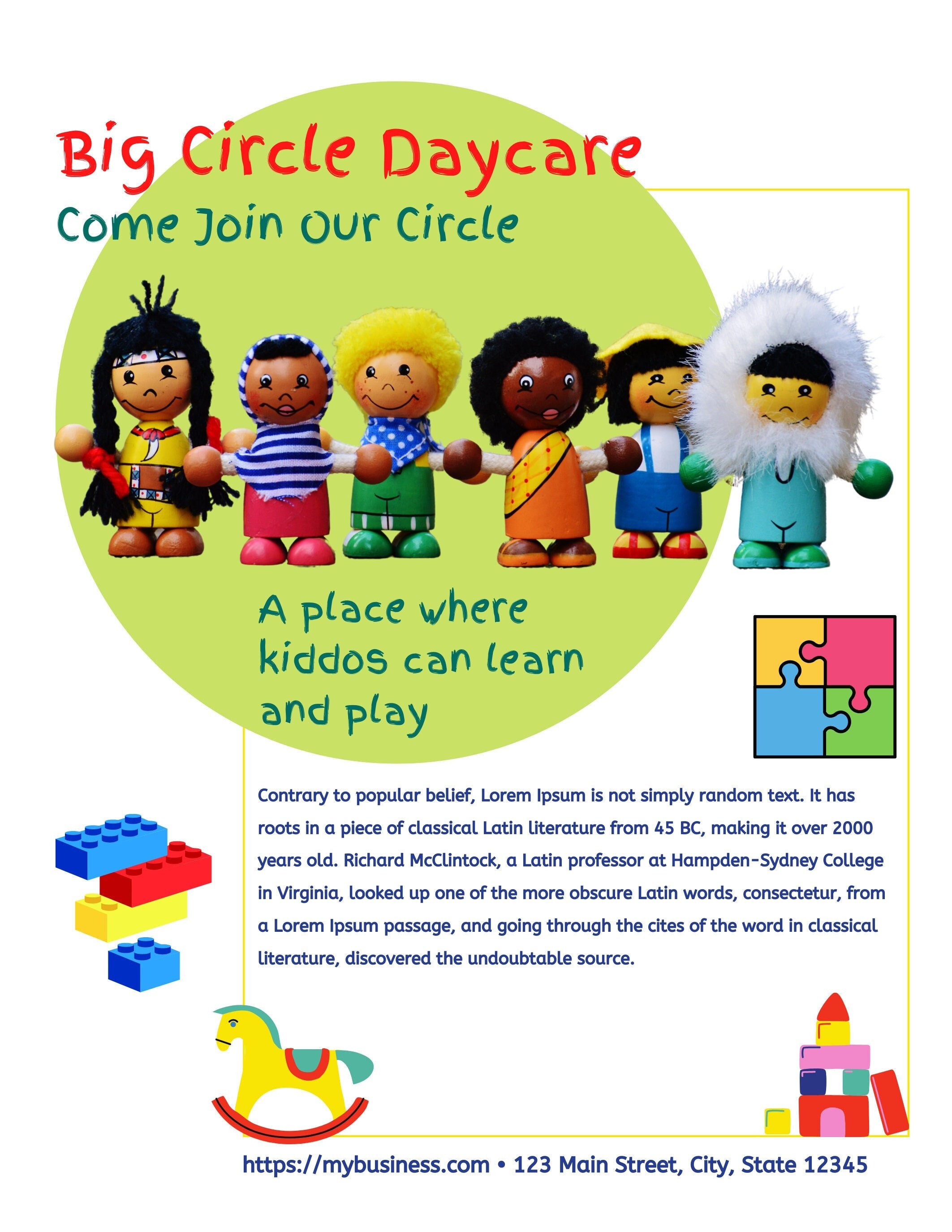 Promotional Flyer for Daycare Center Editable in Canva, Marketing Flyer ...