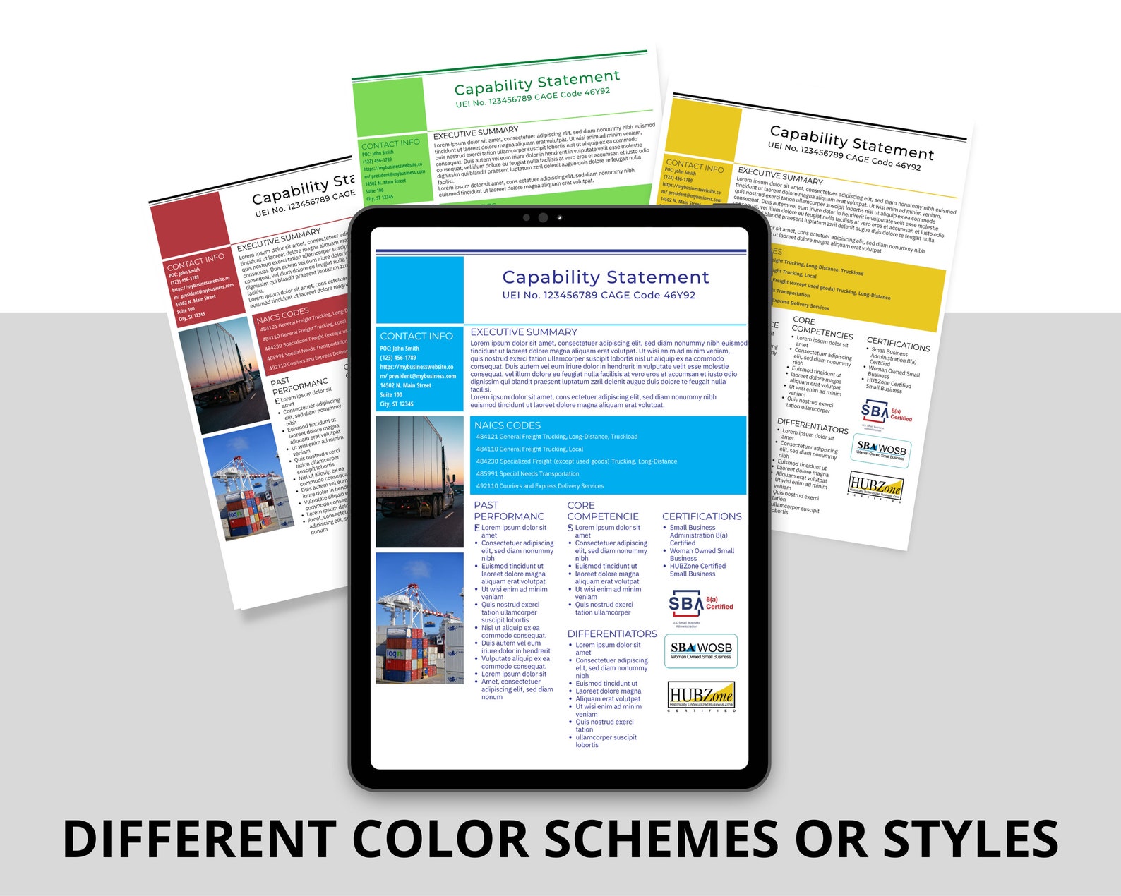 Editable Logistics Capability Statement Template: Government Marketing ...