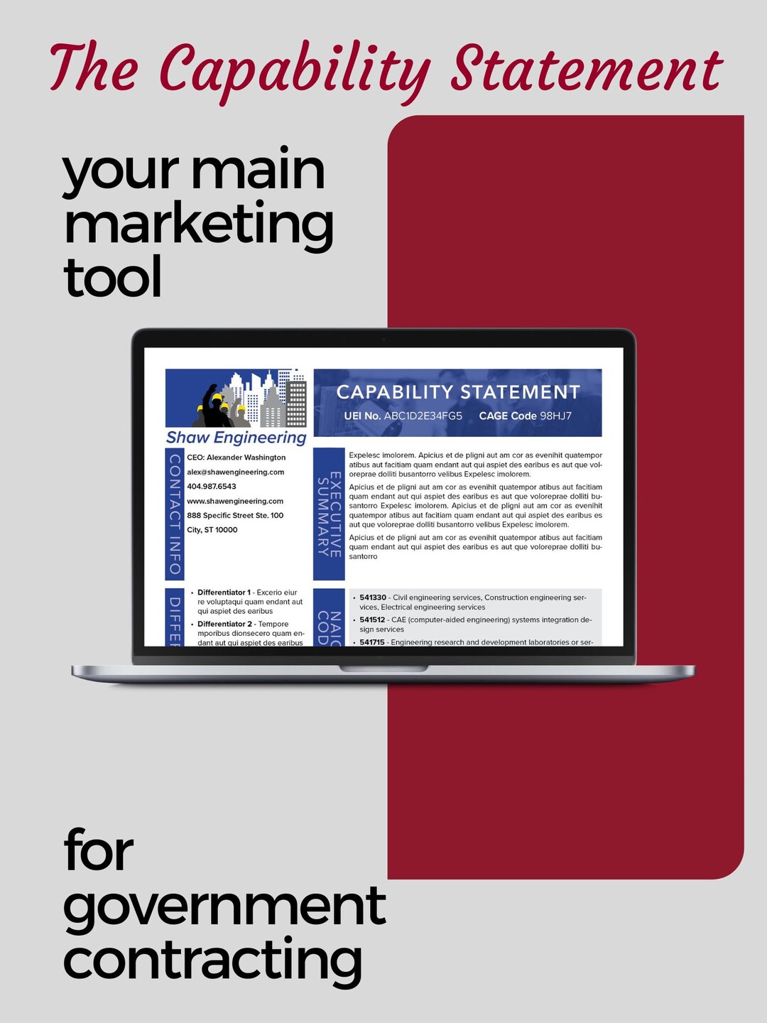 Government Capability Statement Template: Customizable Canva Design - Etsy