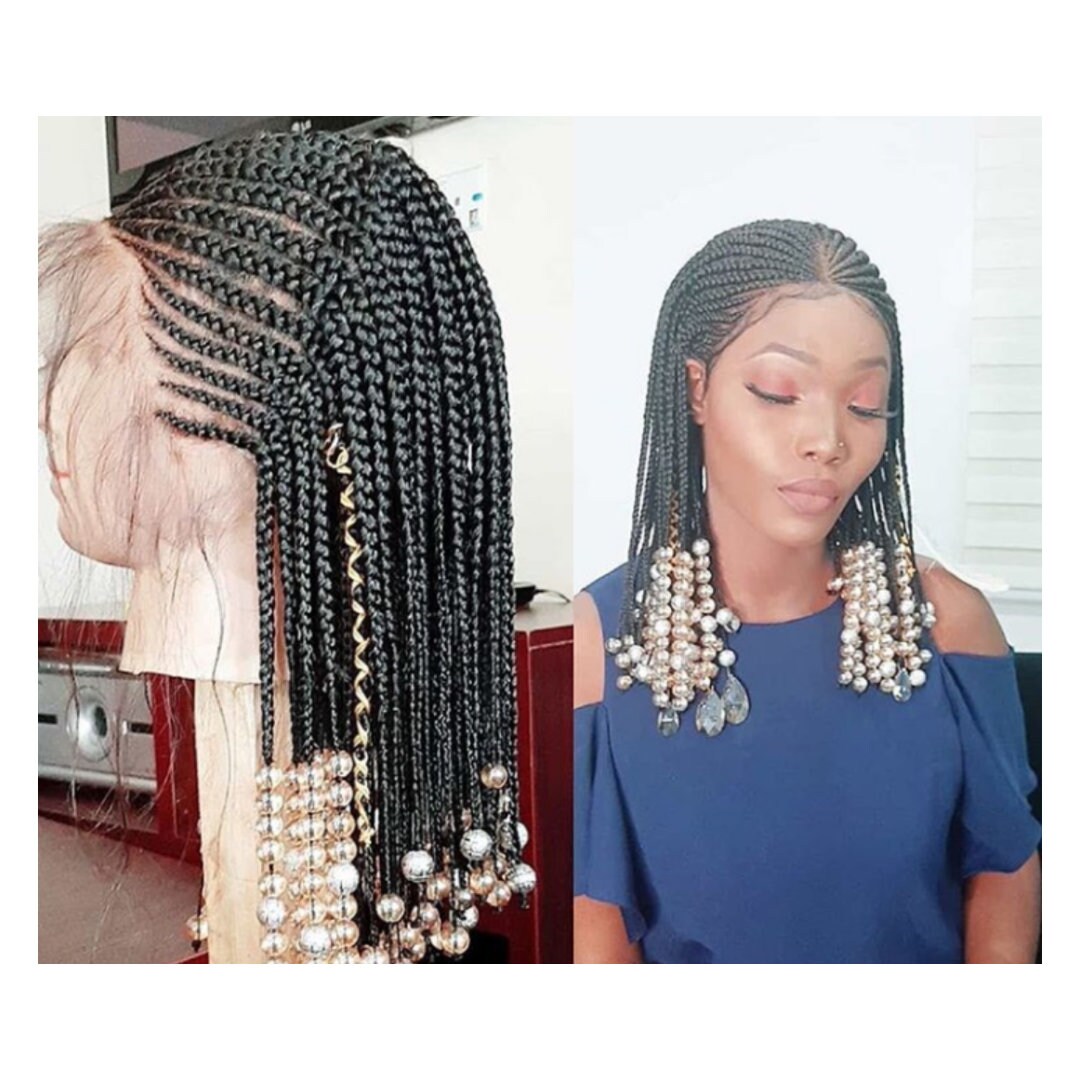 Fulani Cornrow Braidwig Braidswig Fulani Braids Ghana Weave. - Etsy