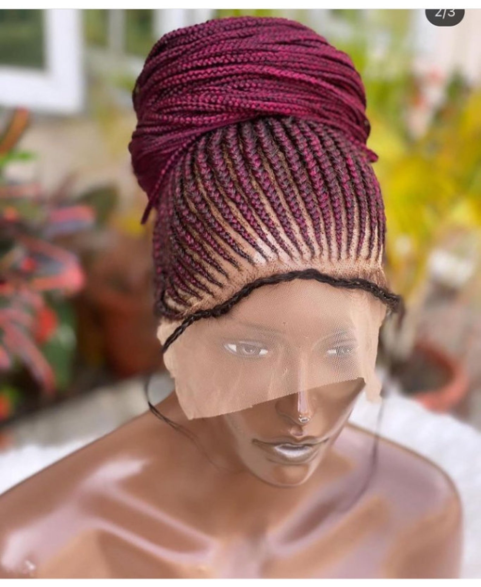 Shuku Braids, Braided Wig, Braids Wig, Cornrow Wig, Ghana Weave Wig ...