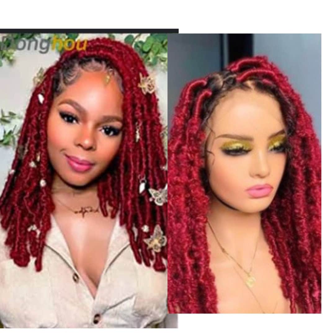 Hot RED Distressed Faux Locs, Boho Locs, Bohemian Locs, Hair for Black ...