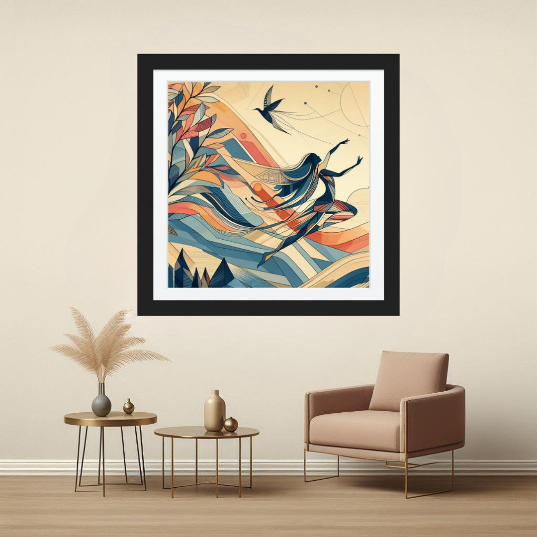 Freestyle and Original Wall Art With Pastel-colored Geometric - Etsy