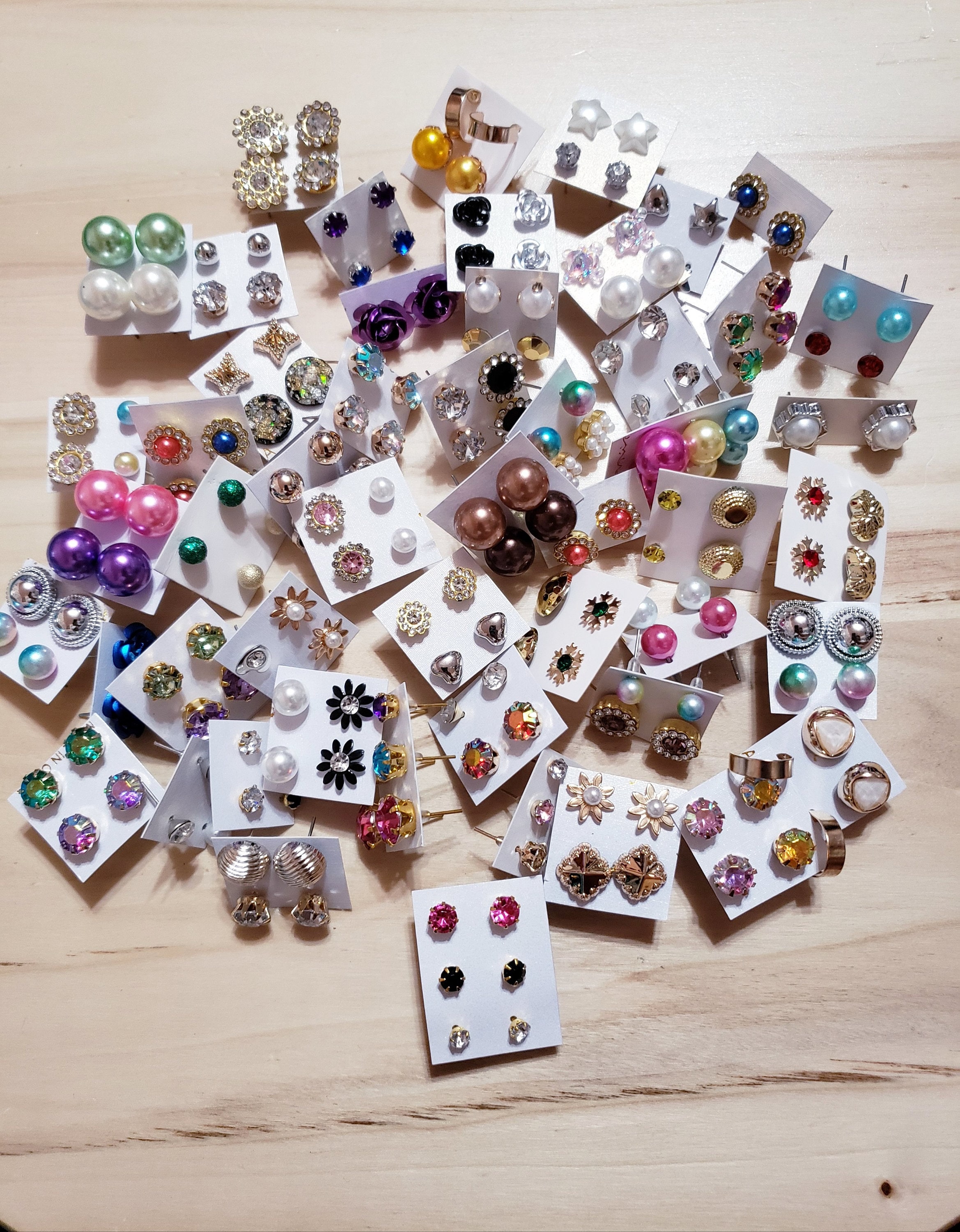 100 Pairs Fashion Stud Earrings Lots Different Styles - Etsy
