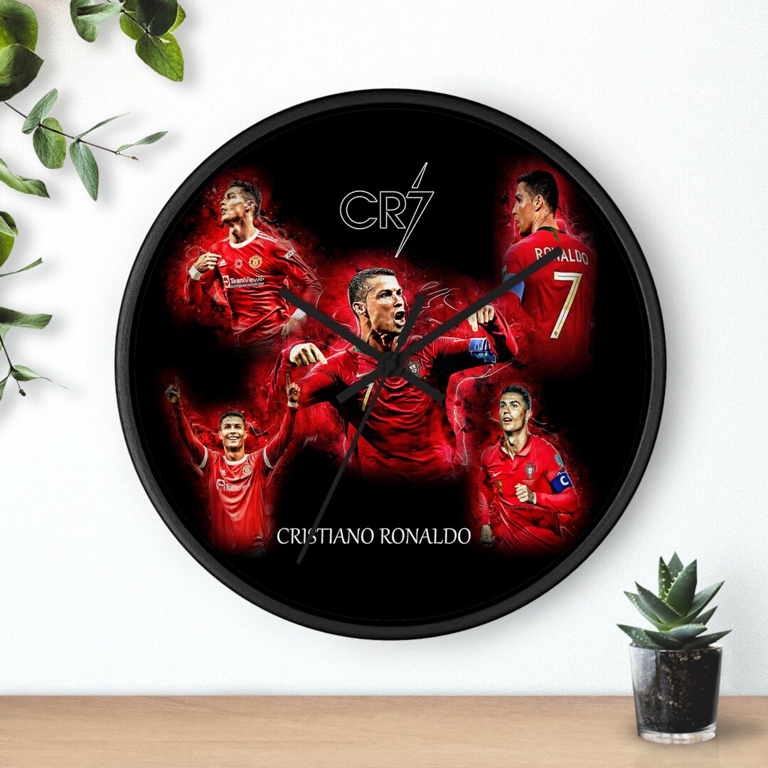 Cristiano Ronaldo CR7 Collage Wall Clock | Football Soccer Player Clock ...