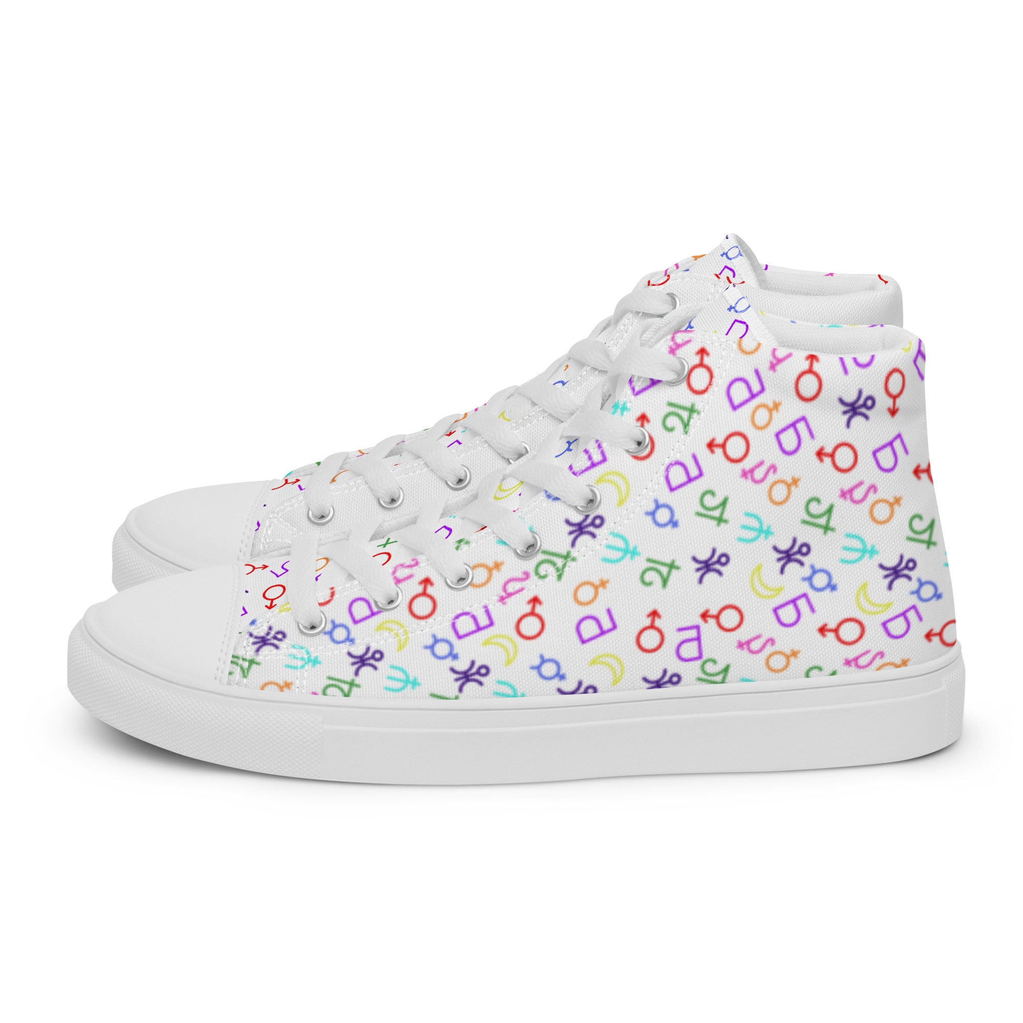 Womens Planetary Symbol High Top Canvas Shoes - Etsy