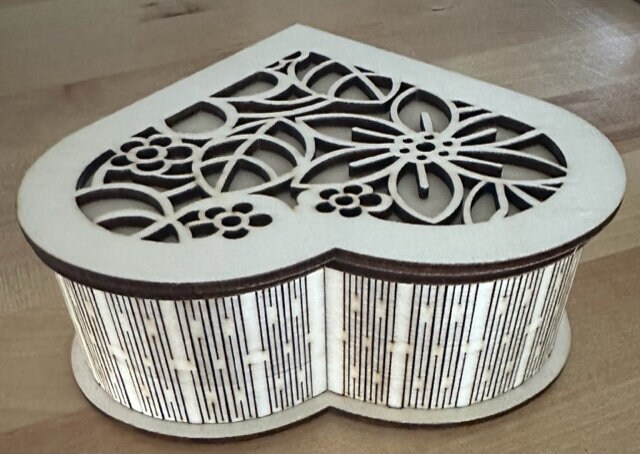 Wooden Heart Shaped Jewelry Box, Laser Cut Box , Wedding, Love ...