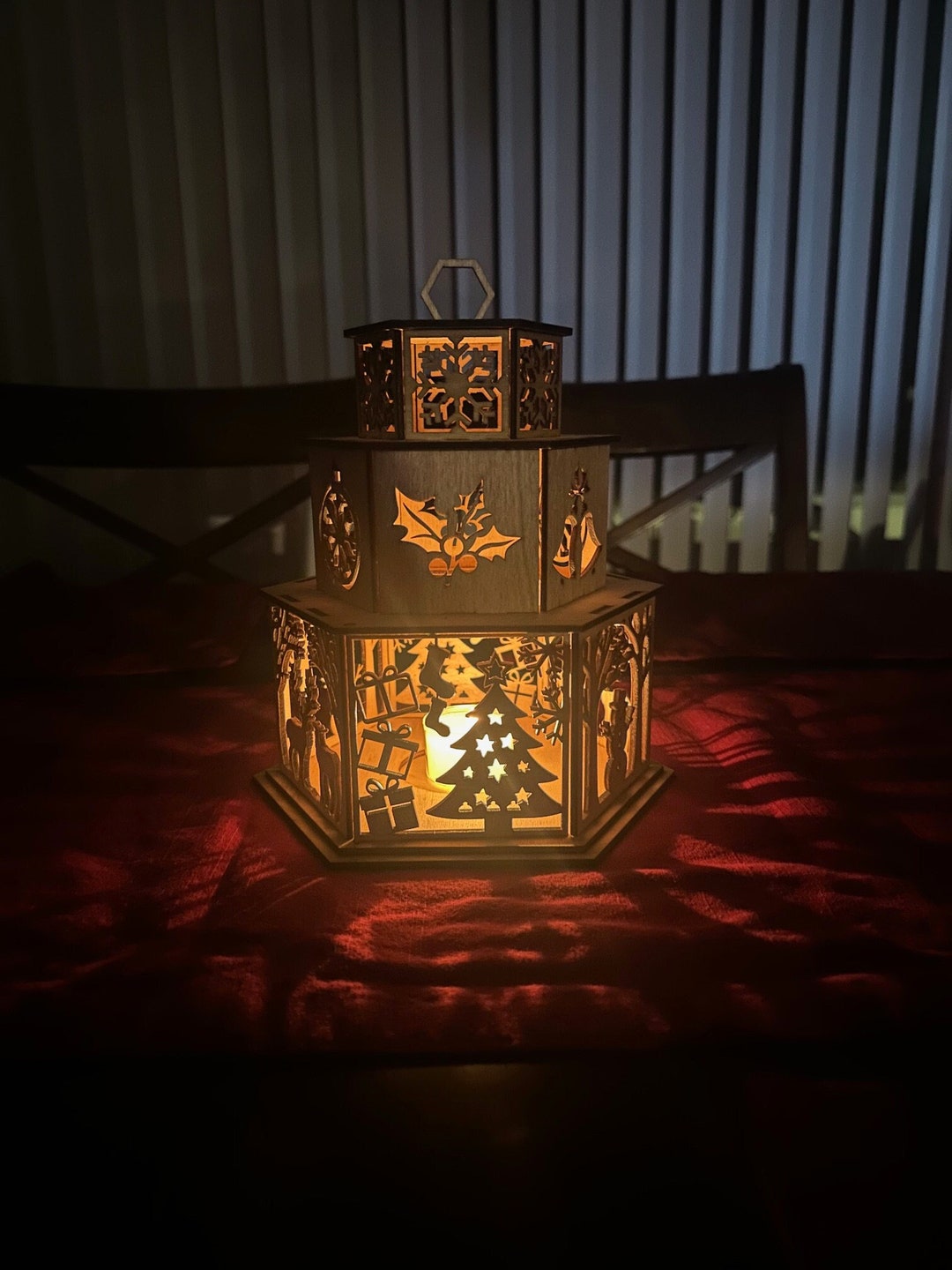 Three-tier Christmas Lantern Snowman Deer Christmas Tree - Etsy