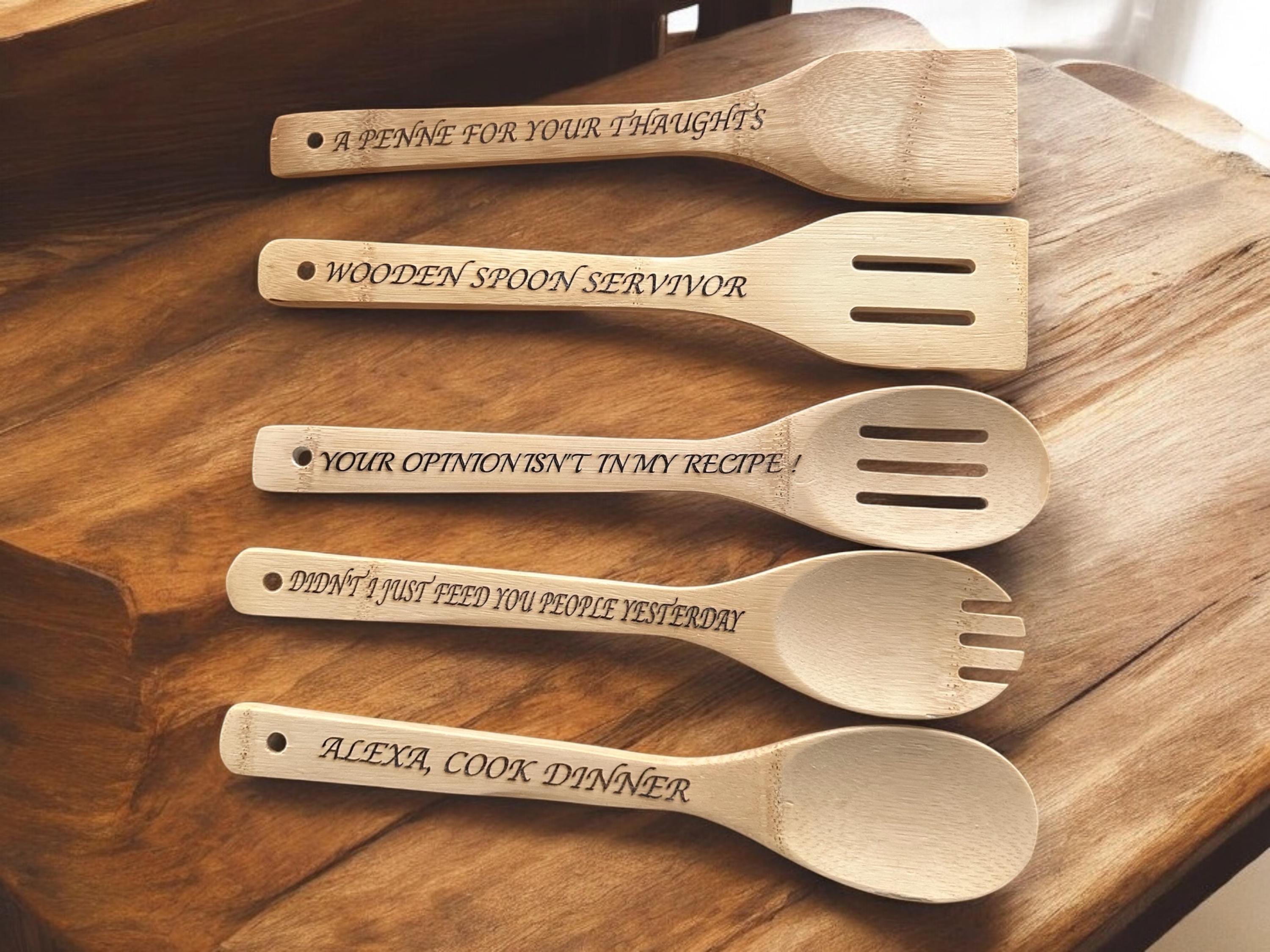 Funny Saying Wooden Utensil Set. - Etsy