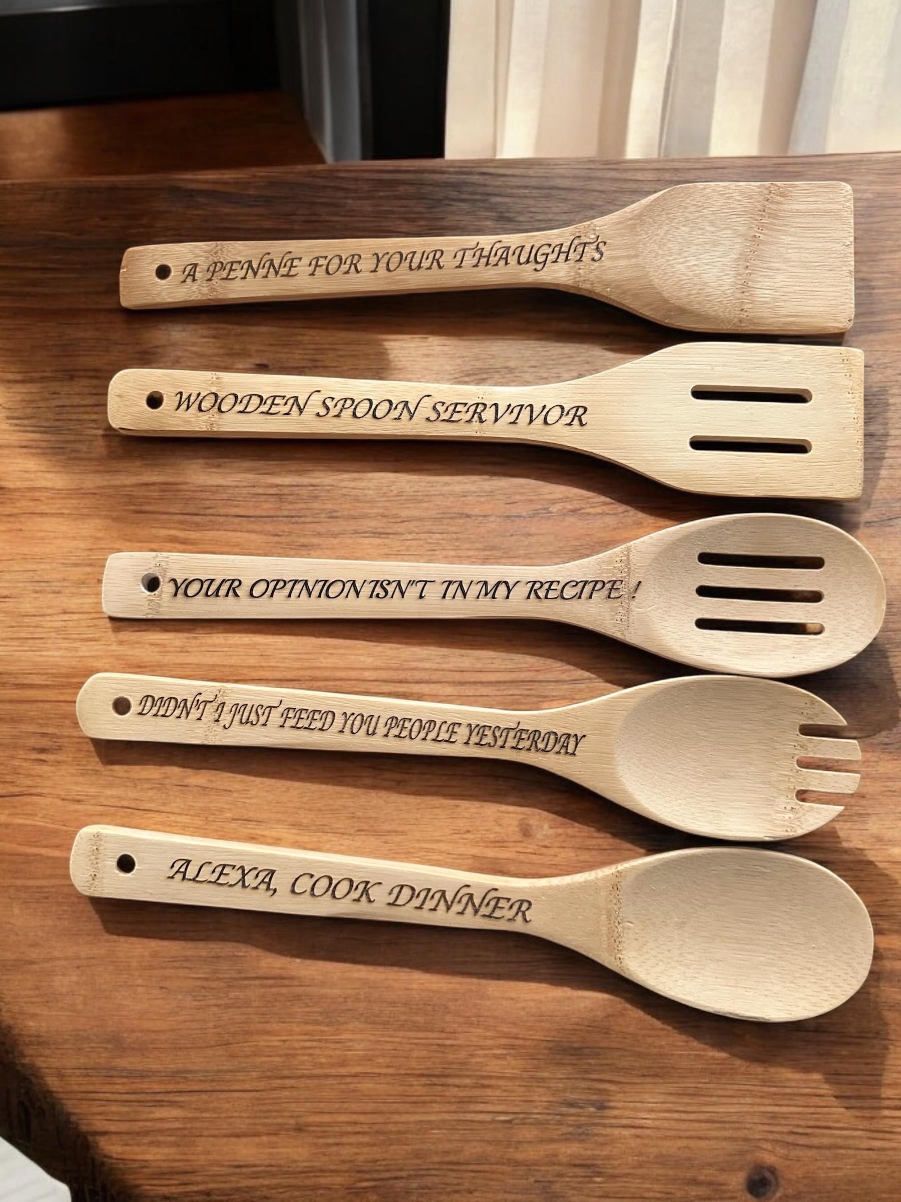 Funny Saying Wooden Utensil Set. - Etsy