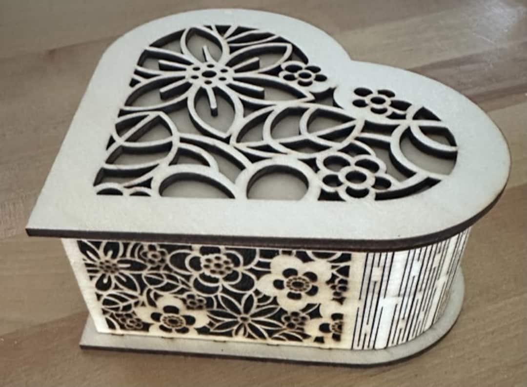 Laser Cut Wooden Heart Jewelry Box, Valentine's Gift - Etsy