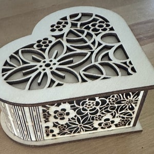 Laser Cut Wooden Heart Jewelry Box, Valentine's Gift - Etsy